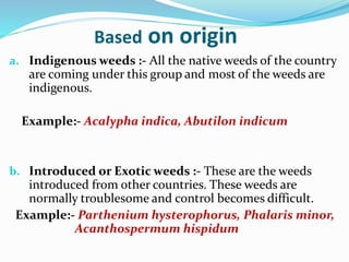 Weed classification Reproduction and dissemination | PPTX