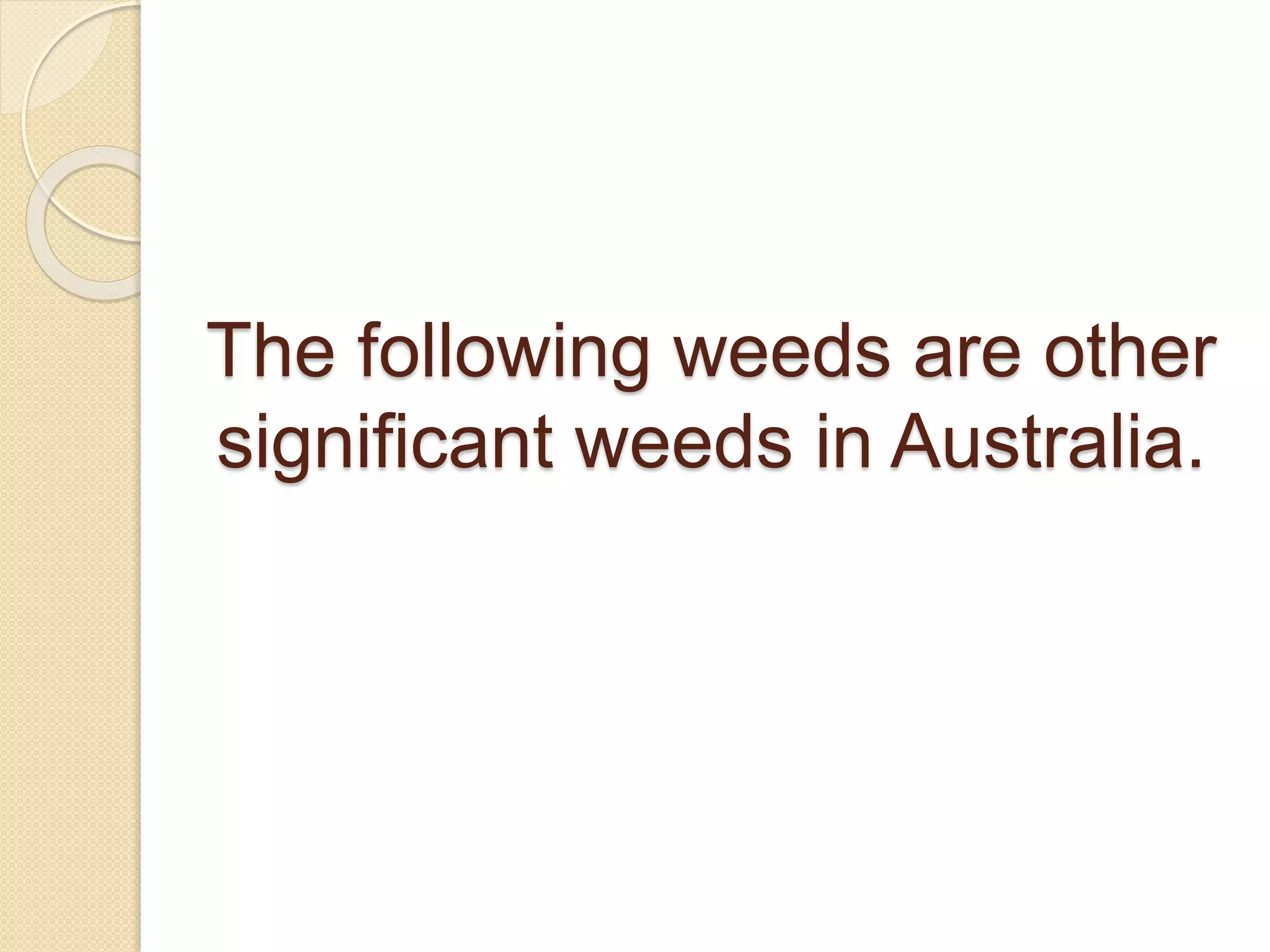 Weed classification for Primary Industries | PPT