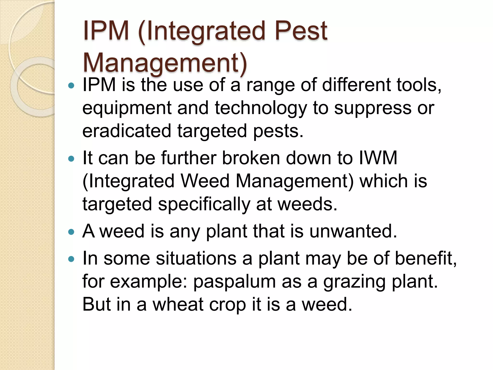 Weed classification for Primary Industries | PPT