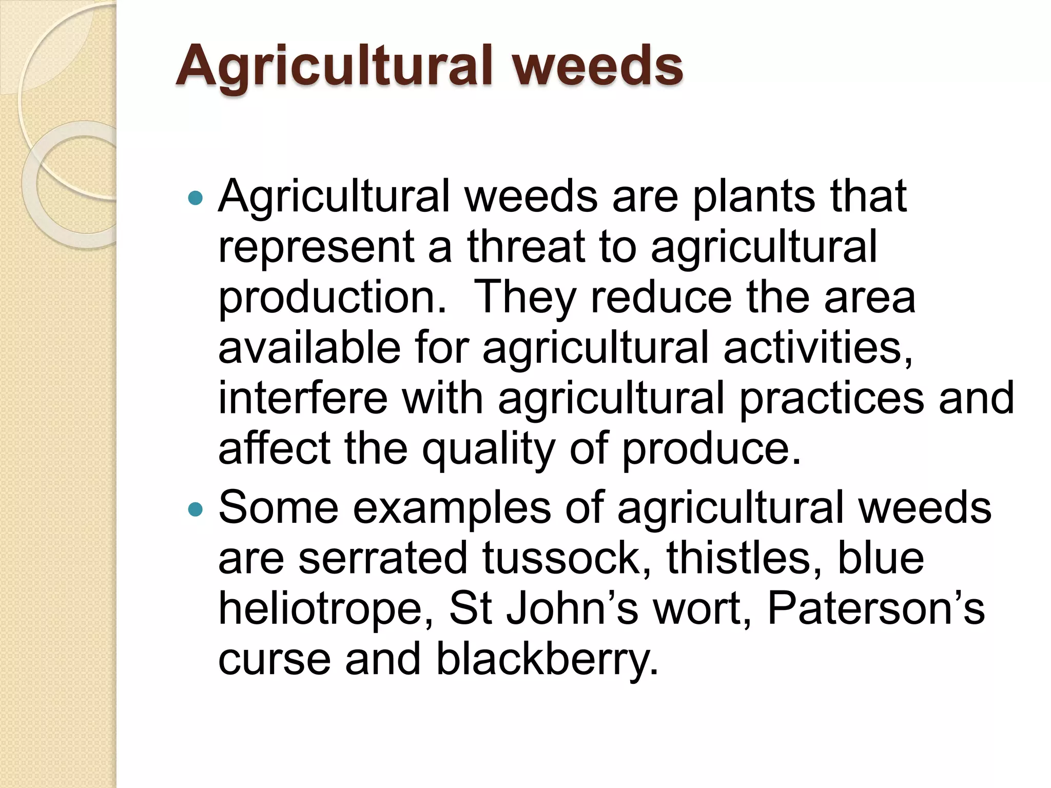 Weed classification for Primary Industries | PPT