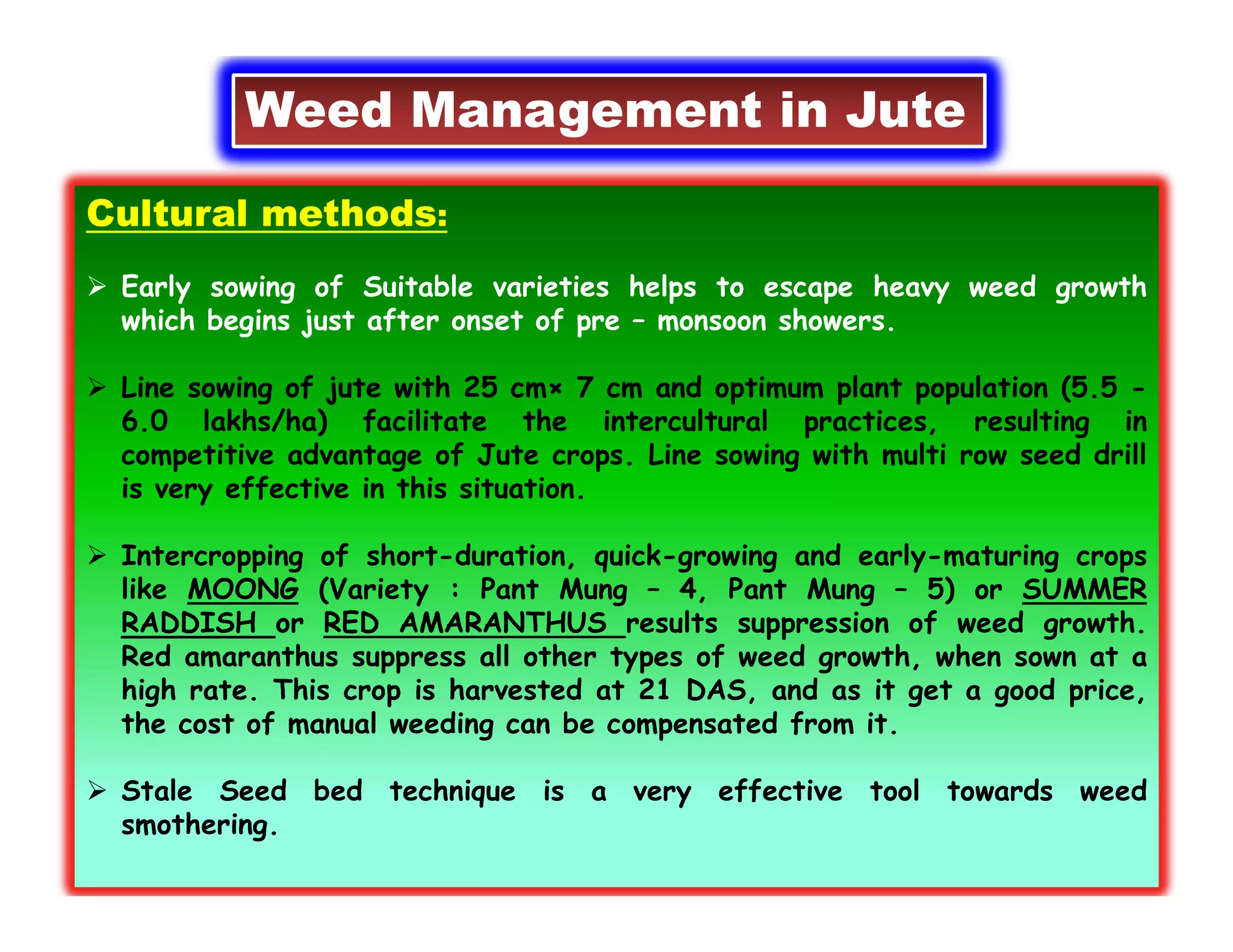 Weed control strategy in jute | PDF