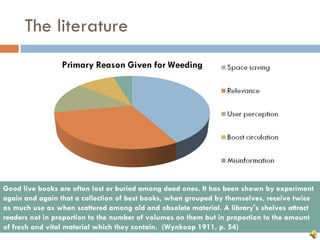 Library Weeding And User Perception | PPT | Science