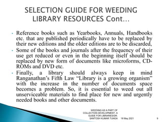 Weeding as a part of Collection Development: A Guide for Libraries ...