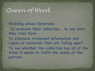 Weeding the Groeschel Elementary School Library | PPT