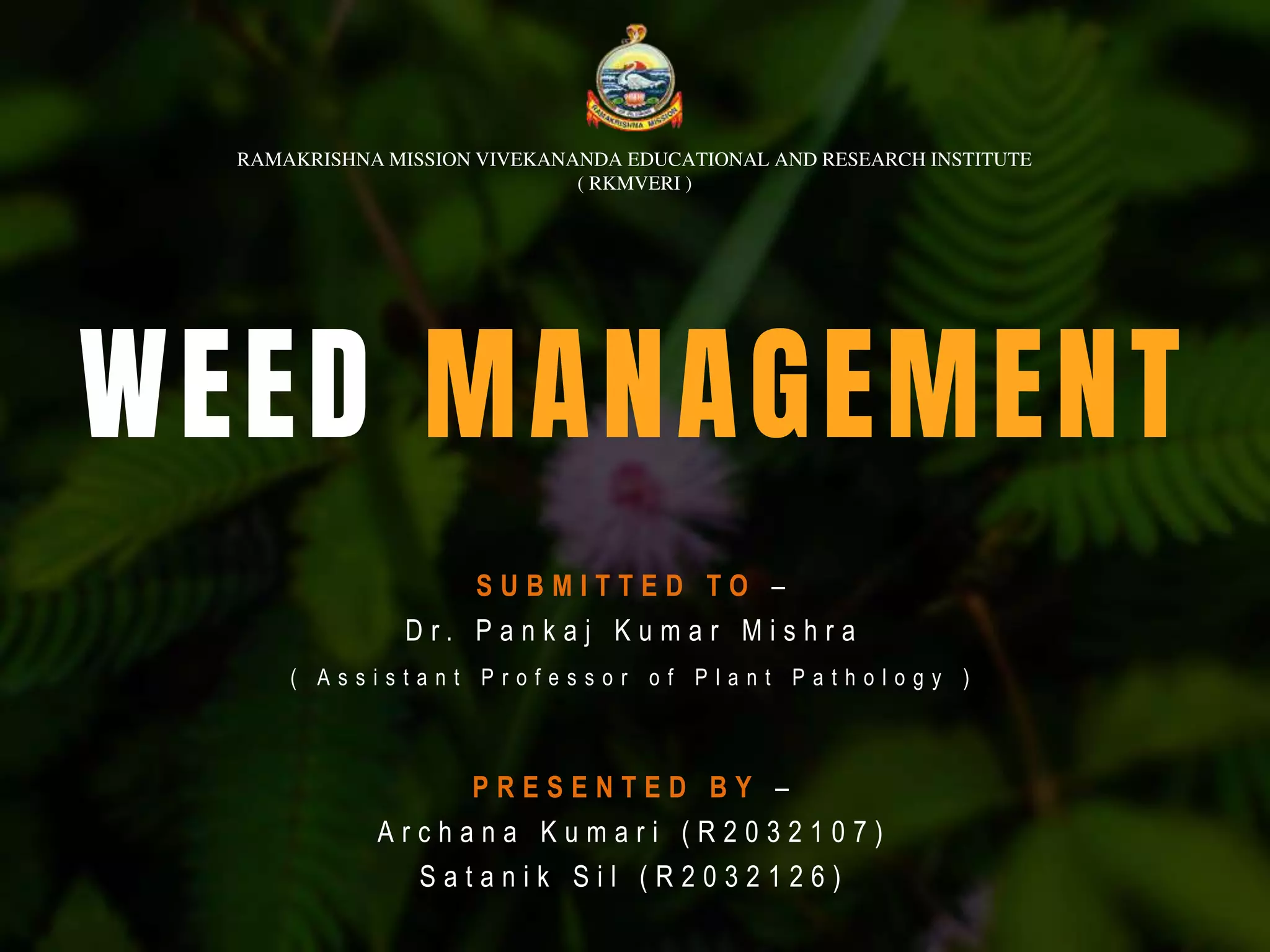 Weed management | PPT