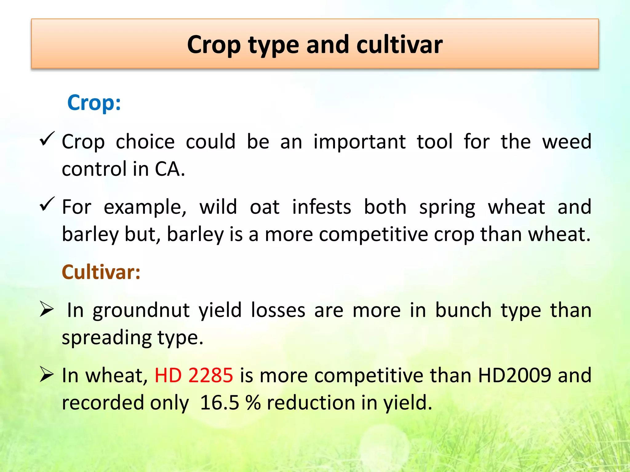 Weed management in conservation agricultural systems | PPTX