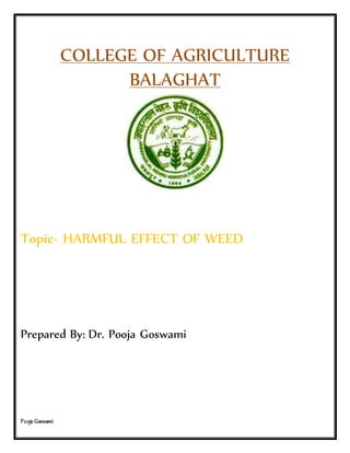 Weed menace in agriculture | DOC