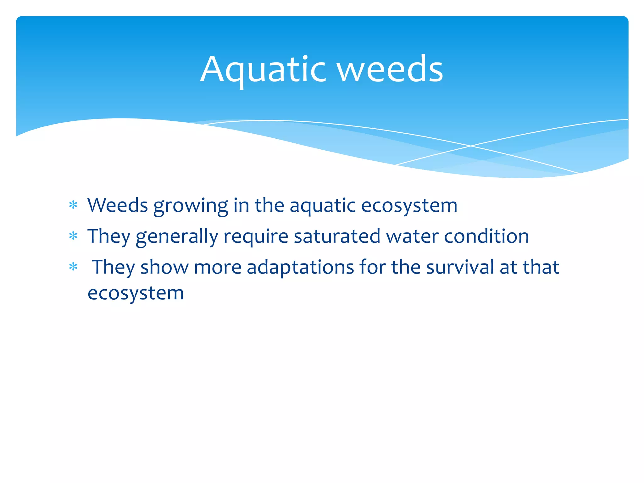 Beneficial and Harmful effects of weeds under aquatic ecosystem | PPTX