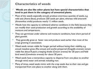 Definition of weeds , characteristics of weeds and its classification ...