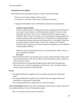 Weeds and weed management notes for crop protection | PDF