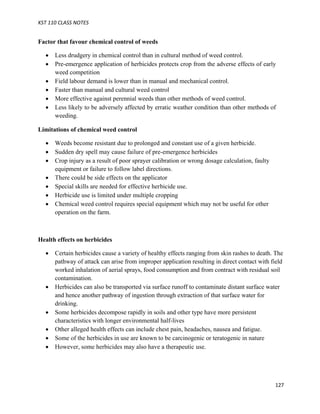 Weeds and weed management notes for crop protection | PDF