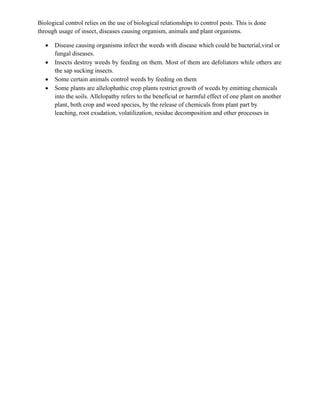 Weeds and weed management notes for crop protection | PDF