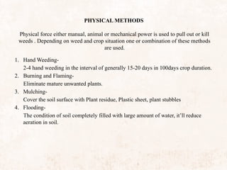 Principles & Methods of Weed control & Management | PPTX