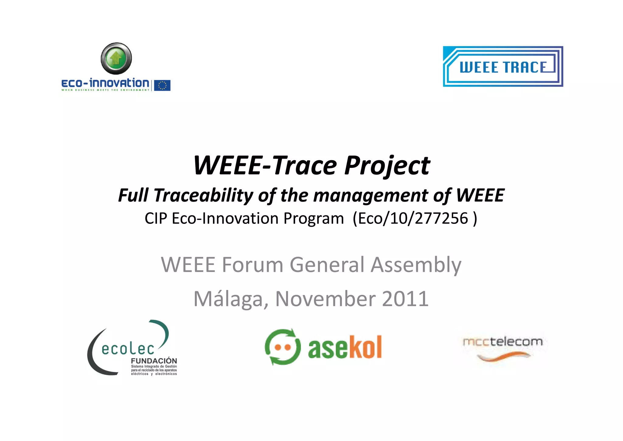 WEEE TRACE presentation | PPT