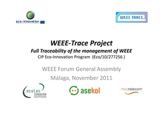 WEEE TRACE presentation | PPT