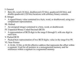 Intel x86 and ARM Data types | PPTX