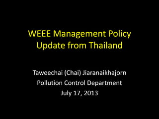 WEEE Management Policy Update from Thailand | PDF