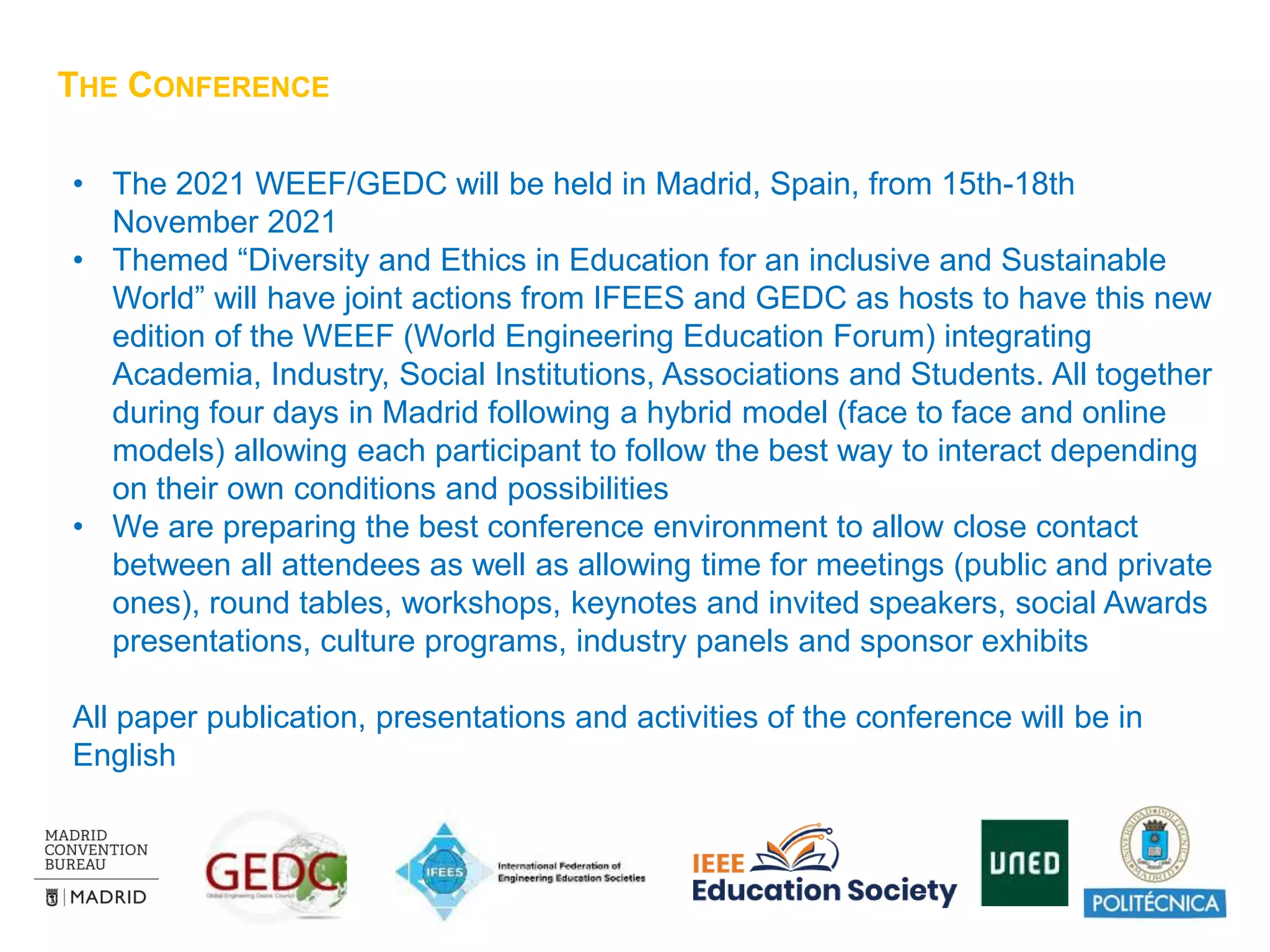 WEEF GEDC IFEES 2021 Madrid | PPT