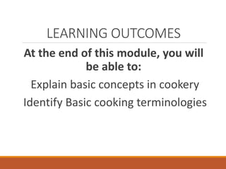 Cooking terminologies and process-pptx 2 | PPTX | Cooking | Food & Drink