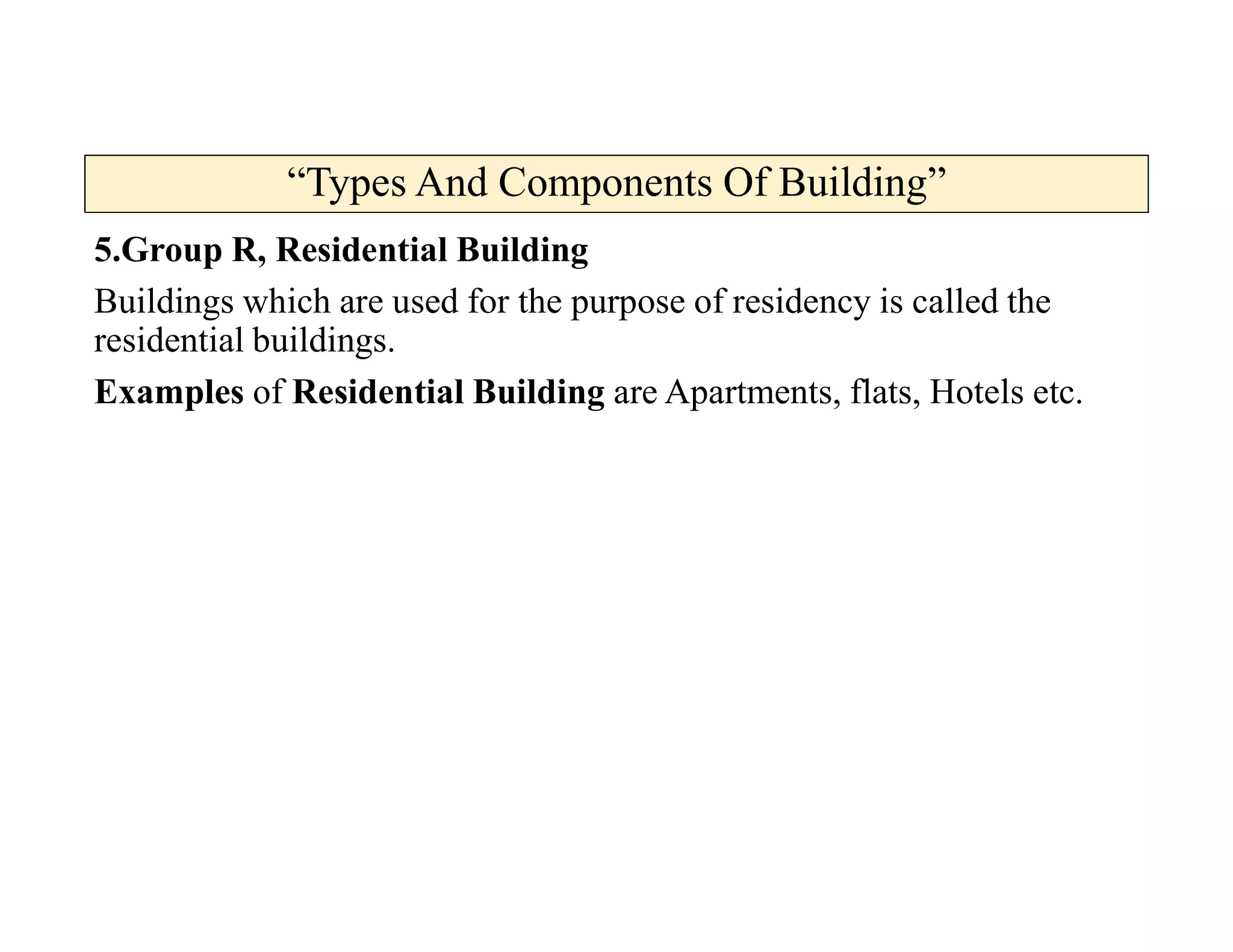 Types and Components of Buildings | PDF | Civil Engineering Industry ...