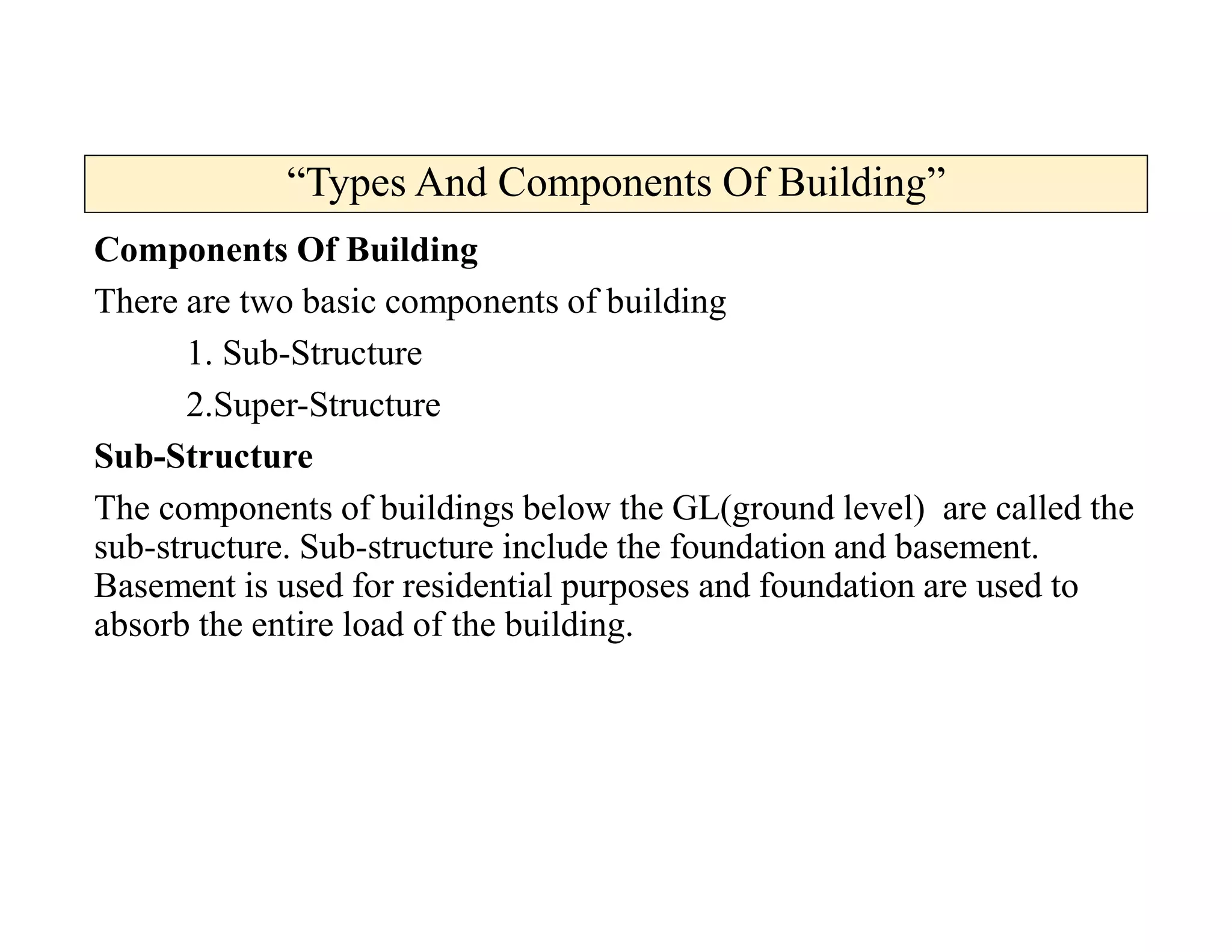 Types and Components of Buildings | PDF | Civil Engineering Industry ...