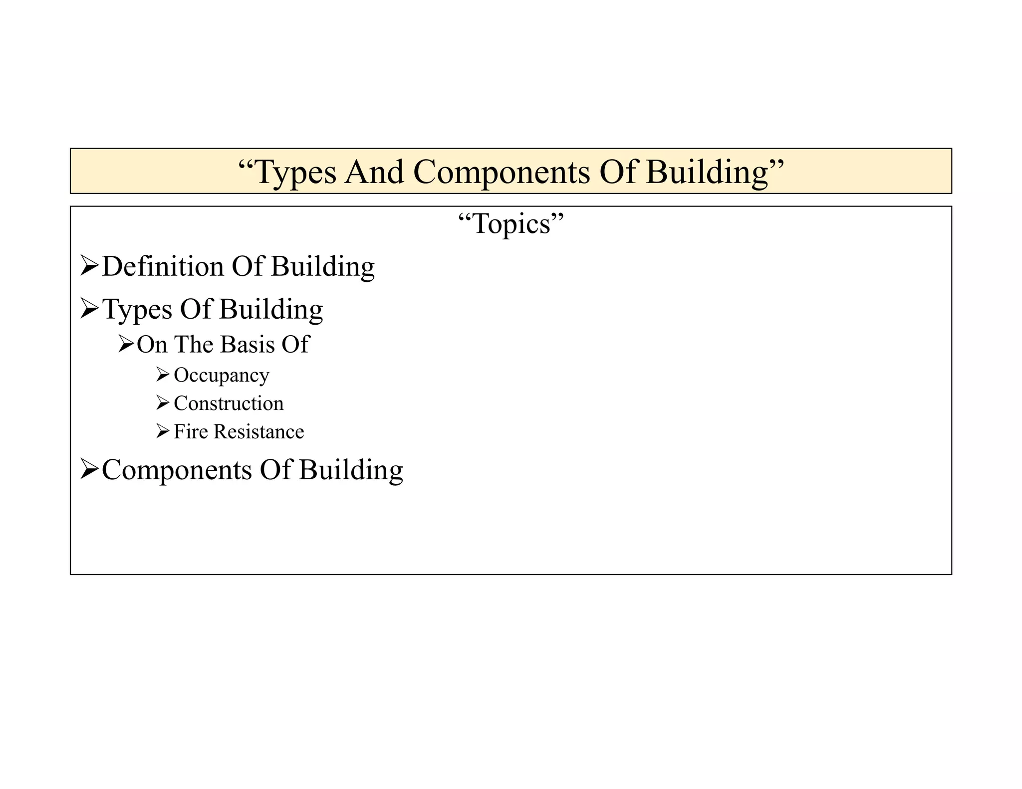 Types and Components of Buildings | PDF | Civil Engineering Industry ...