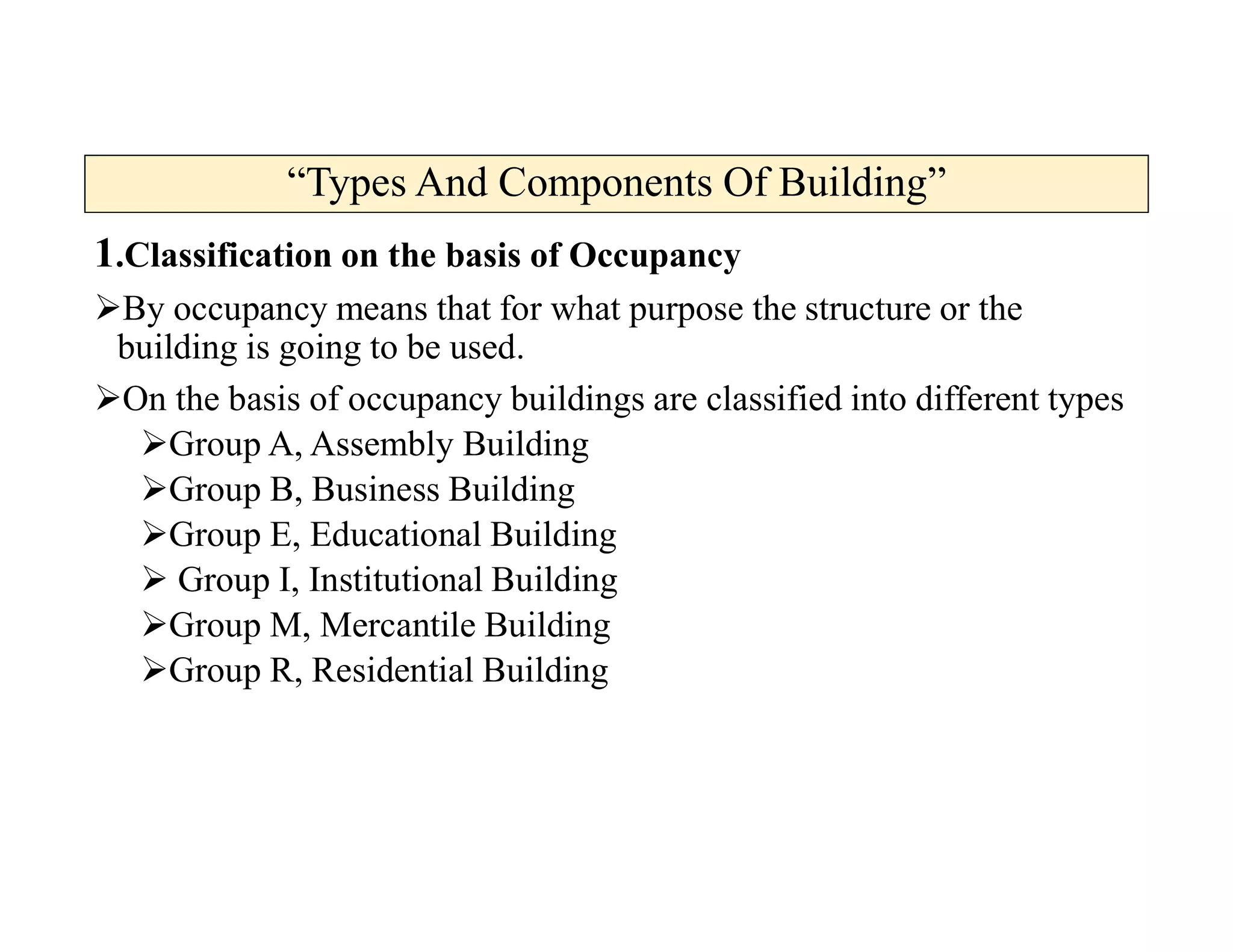 Types and Components of Buildings | PDF | Civil Engineering Industry ...