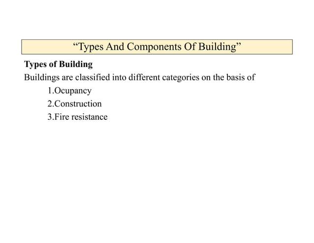 Types and Components of Buildings | PDF | Civil Engineering Industry ...