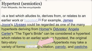 Hypertext in Reading and Writing: A New Way to Explore and Create | PPTX