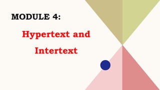 Hypertext in Reading and Writing: A New Way to Explore and Create | PPTX