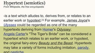 Hypertext in Reading and Writing: A New Way to Explore and Create | PPTX