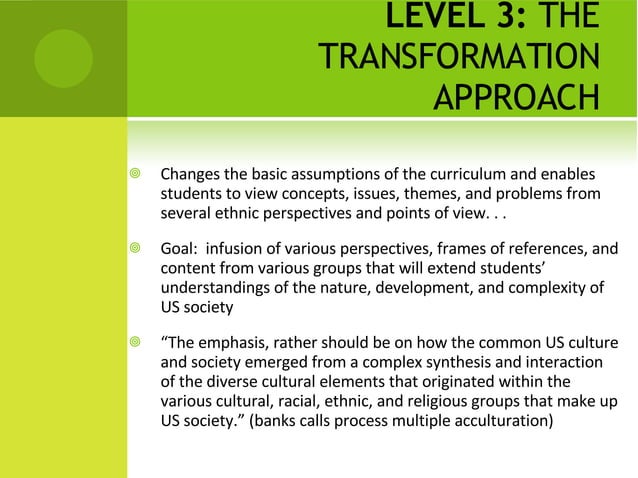 Week 11 Approaches To Multicultural Curriculum Reform | PPT