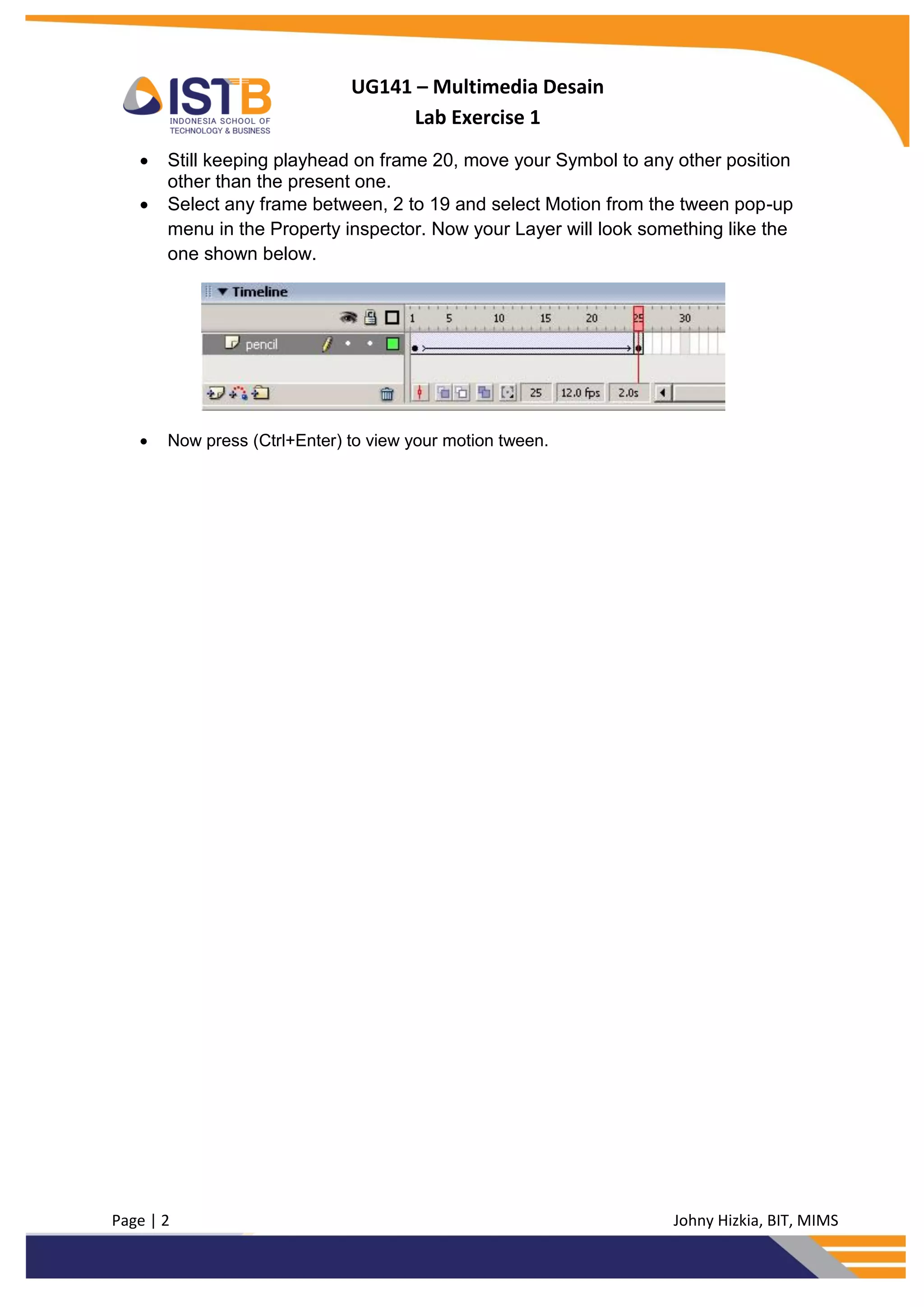 Lab 1 - Week 2 | PDF | Computer Animation | Computer Software and Applications