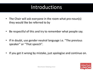 Week 2 Into to Debating the British Parliamentary Style | PPTX