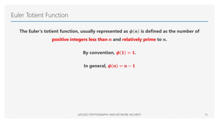 Mathematical Foundations of Cryptography | PPTX | Information and Network Security | Computing