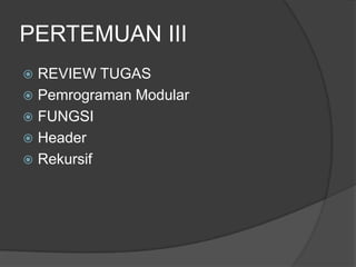 Week 3-fungsi-header | PPTX