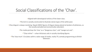 Chav mum Chav Scum. Class Disgust in Contemporary Britain | PPT