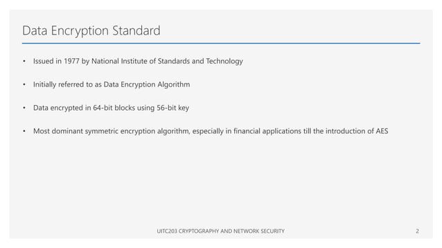 Data Encryption Standard | PPTX