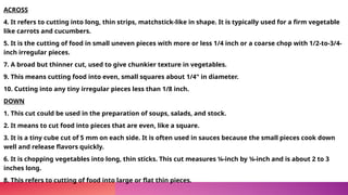 TLE Food Preparation 9 Vegetable Cutting Techniques | PPTX