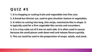 TLE Food Preparation 9 Vegetable Cutting Techniques | PPTX