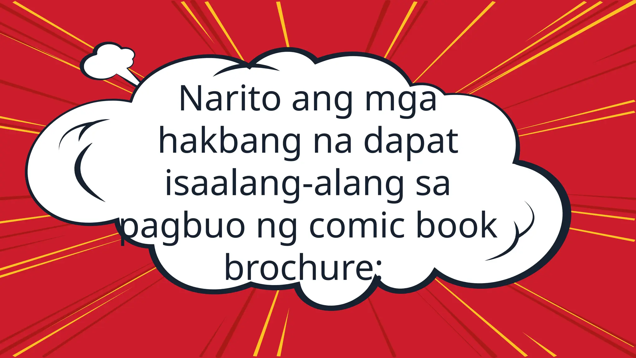 Hakbang sa Pagbuo ng Comic Book Brochue:Narito ang mga hakbang na dapat ...