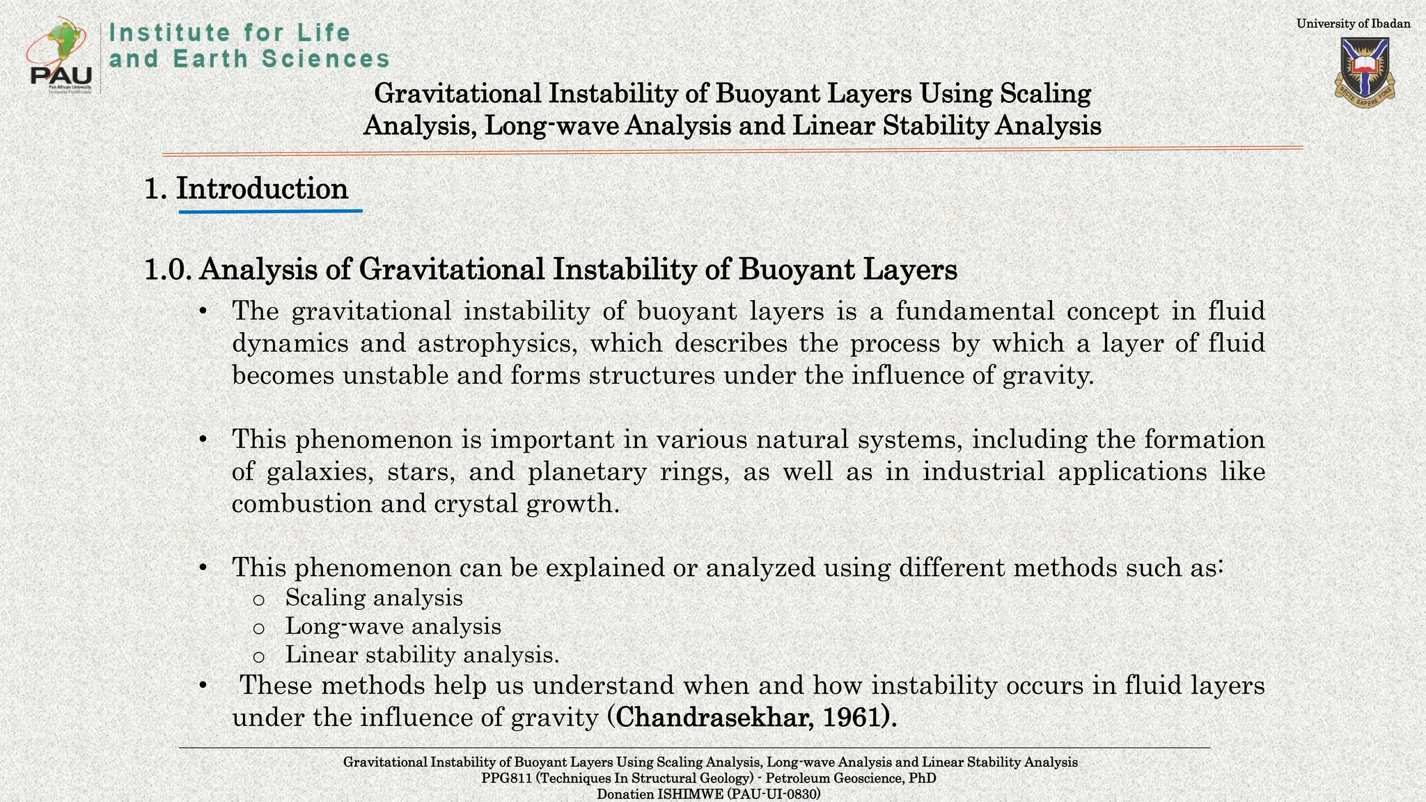 WGravitational Instability of Buoyant Layers Using Scaling Analysis ...