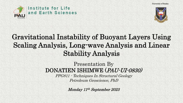 WGravitational Instability of Buoyant Layers Using Scaling Analysis ...