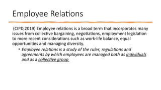 Employee Relation/Type of employee relations(ER) | PPTX