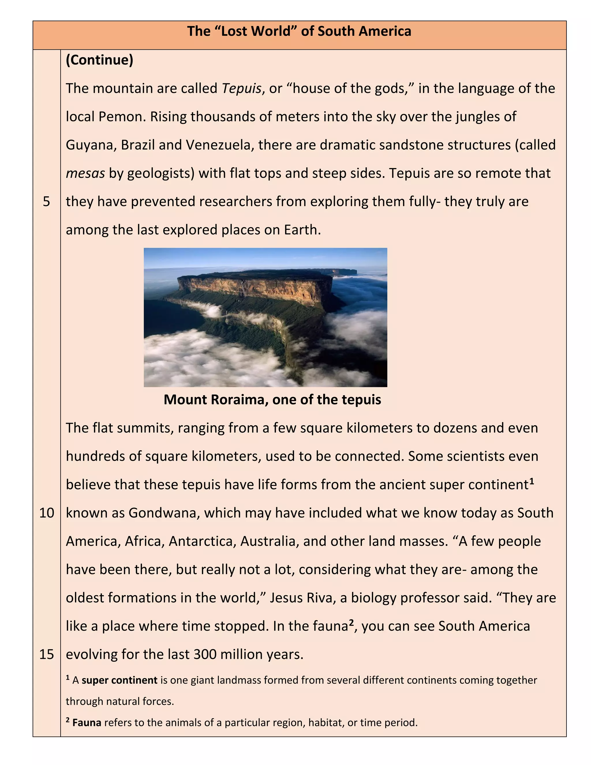 The “Lost World” of South America | PDF