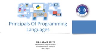 Chapter 1: Theory of programming languages | PPTX