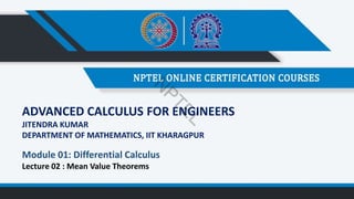 Advanced Calculus for Engineering for Mathematics | PDF