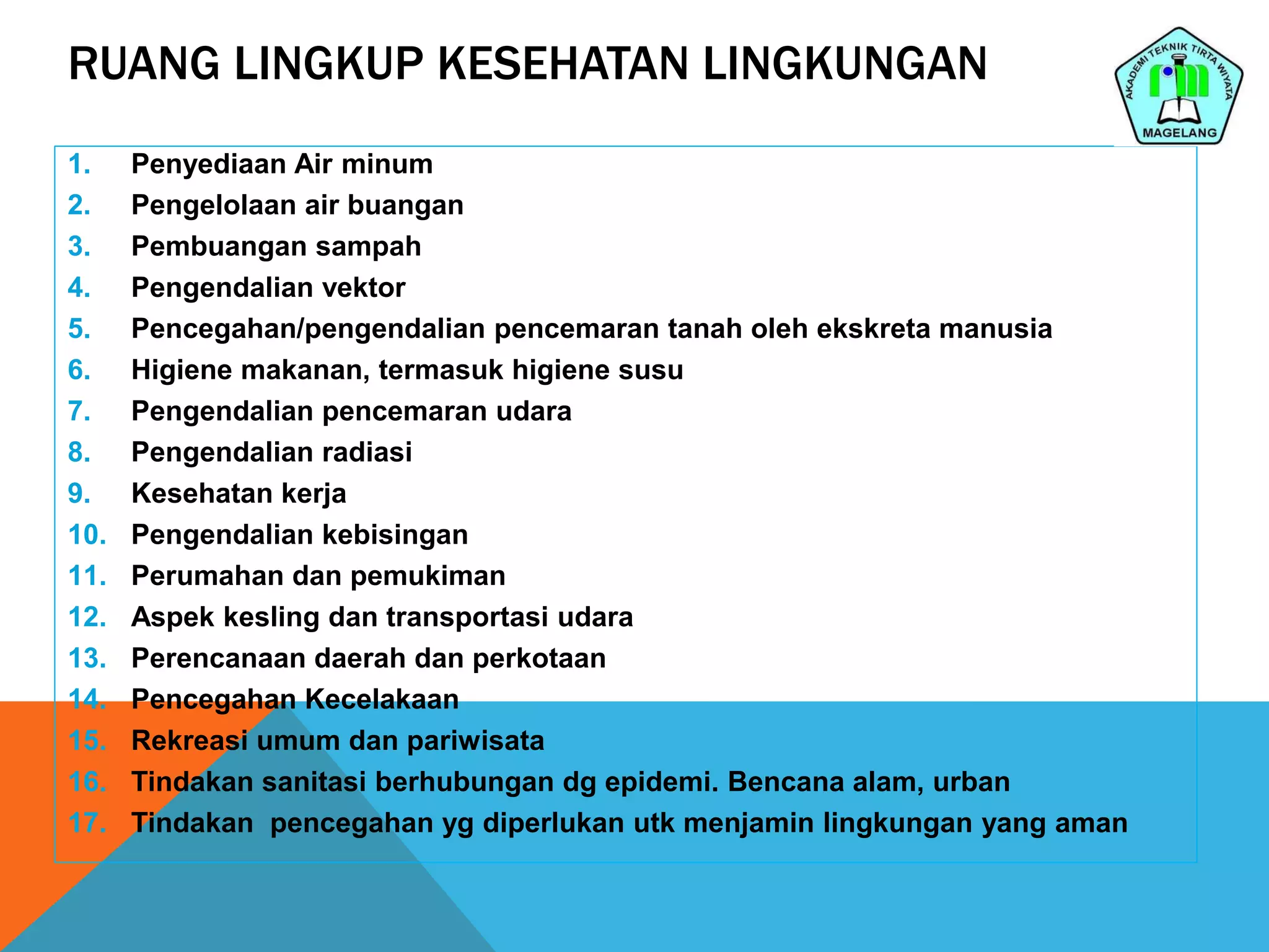 Week 01 pengantar ilmu kesehatan lingkungan | PPT