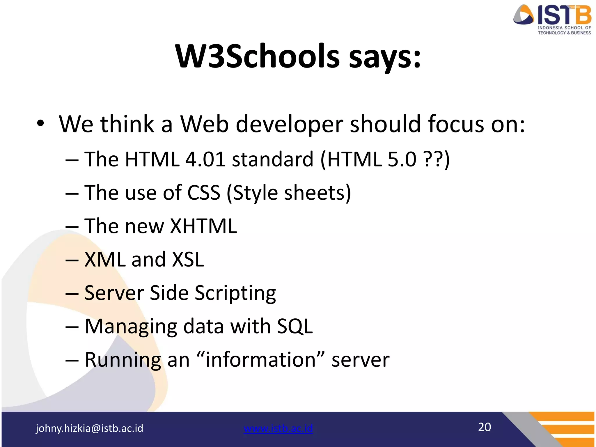 IS341 - Week01 the world wide web architecture | PDF