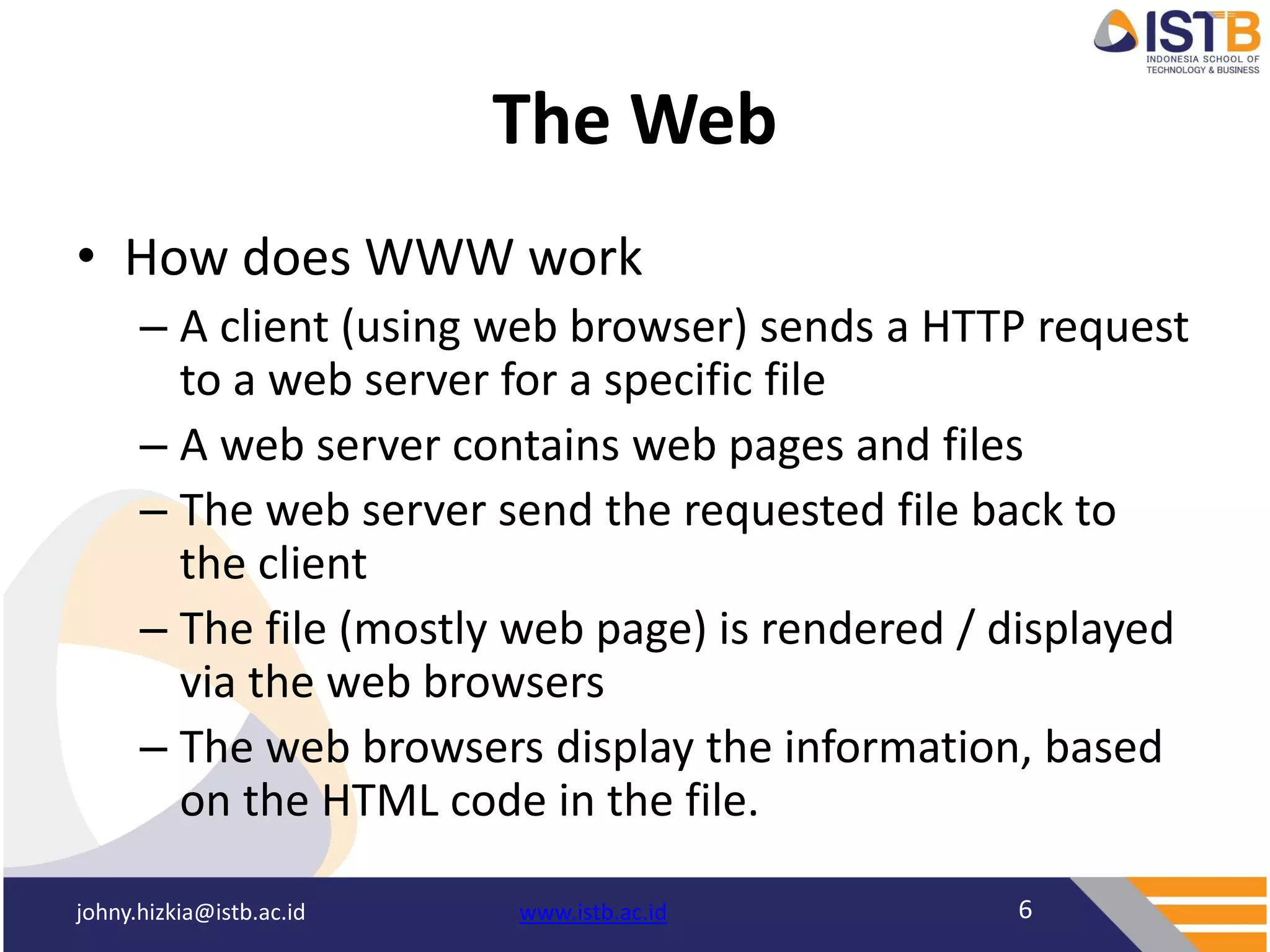 IS341 - Week01 the world wide web architecture | PPT
